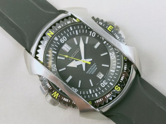 【SEIKO】SEIKO 精工 seiko perpetual calendar 100m 大錶徑 經典男錶 6A32 | Yahoo拍賣