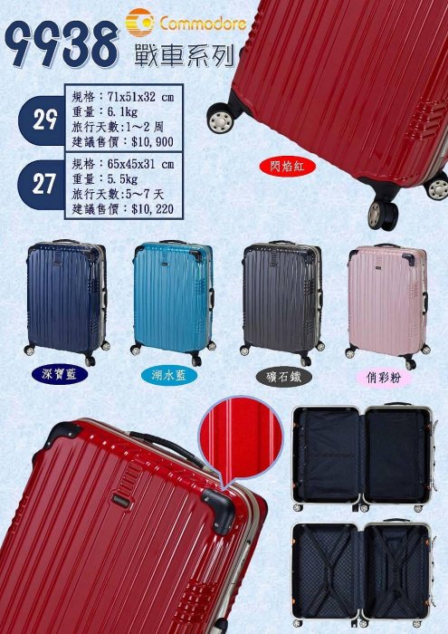 Commodore戰車 29吋硬殼的價格推薦 - 2025年8月 | 比價比個夠BigGo