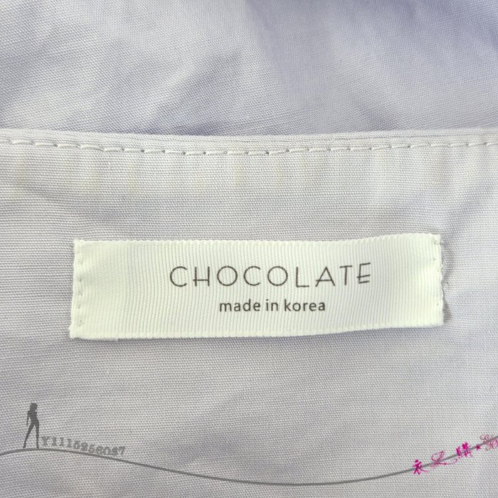 【100元起標無底價～全新 正韓品牌 CHOCOLATE】韓國製淺紫色V領壓摺層次造型袖縮腰傘擺前短後長有厚度優質棉美衣 | Yahoo拍賣