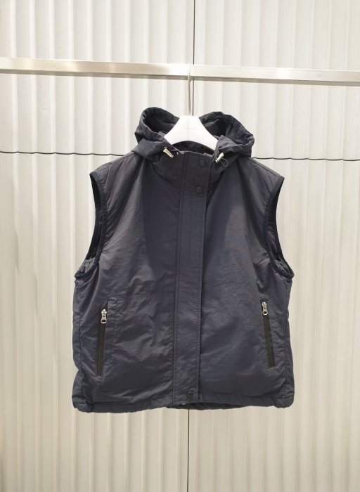 蘋果樹2館 韓國進口。【現貨 藏青色 米色】ncode防風連帽背心 薄鋪棉 | Yahoo拍賣