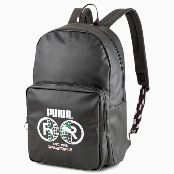 PUMA International 後背包 休閒 輕便 拉鍊前袋 雙拉環 仿皮革 黑【運動世界】07801801 | 水壺 | Yahoo購物中心