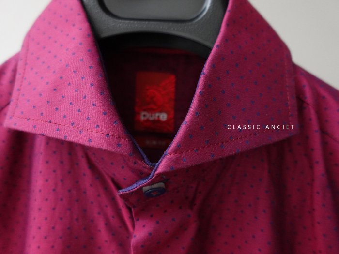 CA PURE 深紅點點紋 合身版 純棉 長袖襯衫 M號 一元起標無底價C579 | Yahoo拍賣