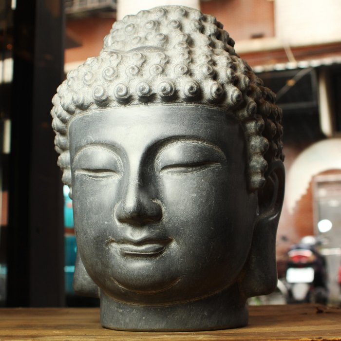 【桑園の】有緣人珍藏 巨磅! 12公斤 石佛 大佛頭 佛首 石材 雕件 佛像 Q 7372 | Yahoo拍賣