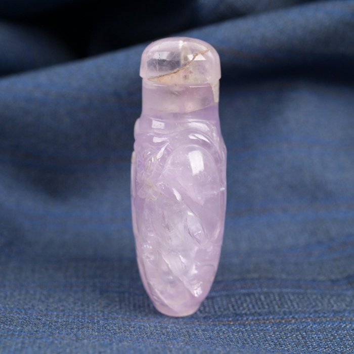 《玖隆蕭松和 挖寶網XB》託拍 紫晶 湖上亭台 山水環繞 鼻煙壺 重約 67.7g (02435X) | Yahoo拍賣