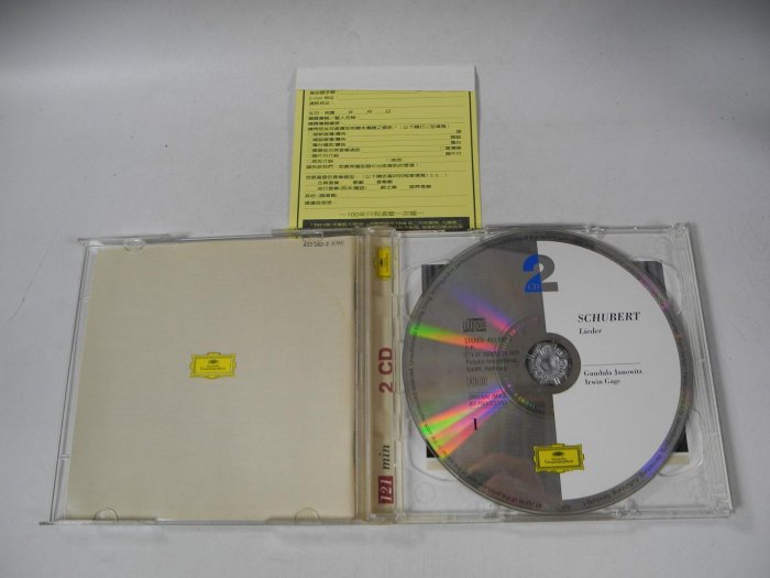 MWM 【二手CD*2】Schubert: Lieder│Gundula Janowitz / Irwin Gage 德版 側標有損 有歌詞本 ...