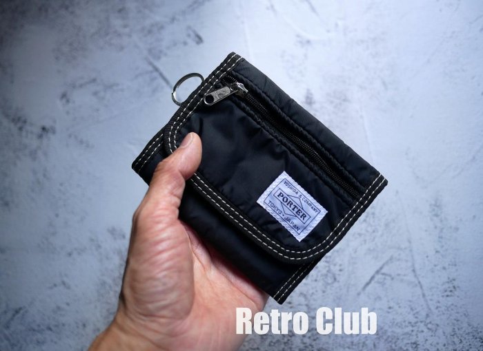 Retro CLUB【一元起標】【全新】日本 吉田包 PORTER REEF WALLET 日本製 黑色 魔鬼氈 三折短夾 W25543 | Yahoo拍賣