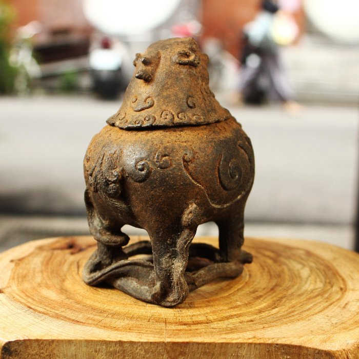 【桑園の】日本古美術 瑞獸 鑄鐵 香爐 桌上型 小香爐 老件 藏品 Q 11046 | Yahoo拍賣