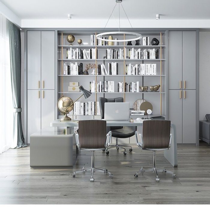 SS輕奢烤漆老板桌總裁桌大班臺創意書桌辦公室皮質辦公桌定制簡約/請詢價 | Yahoo拍賣