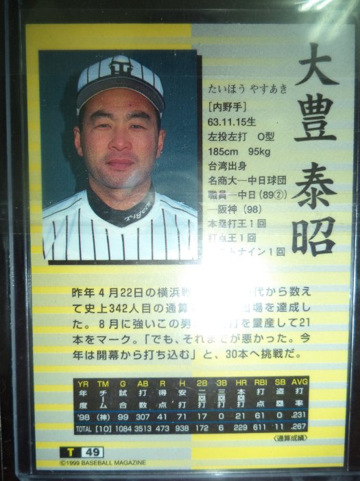 1999 BBM 陳大豐 陳大豐 #T49 (大豐泰昭) AUTO | Yahoo拍賣