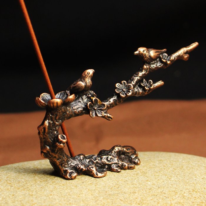 【桑園の】精美銅器 香道具 古梅雀鳥 倒流香座 線香座 香插 Q 6319 | Yahoo拍賣