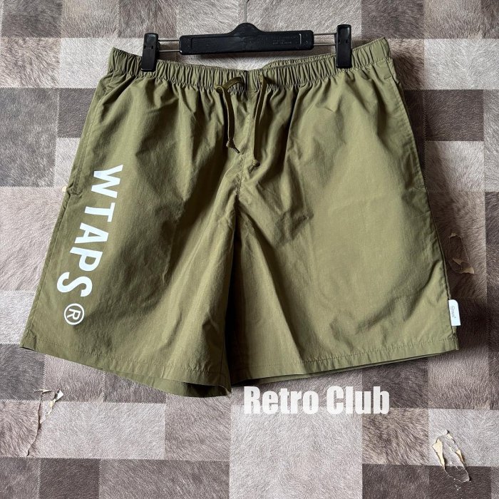 Retro CLUB【一元起標】【近全新】日本潮流品牌 WTAPS NYLON TUSSAH PERTEX® 日本製 橄欖綠 休閒短褲 C25701 | Yahoo拍賣
