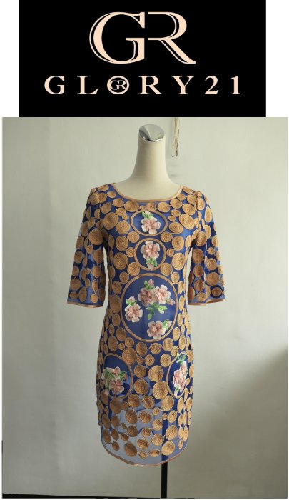 GLORY21 繡花 中國風 氣質 貴氣 名媛風 晚宴 PARTY 洋裝 一O一元起標無底價 | Yahoo拍賣