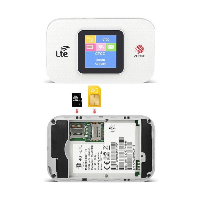 ZONCH E180 Pro 4G LTE SIM卡Wifi分享器無線網卡路由器 有顯示螢幕 /E170 Ultra/E190 Ultra ...