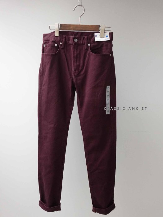CA 日本品牌 GU 全新 深紫咖 合身版 彈性牛仔褲 29腰 一元起標無底價C618 | Yahoo拍賣