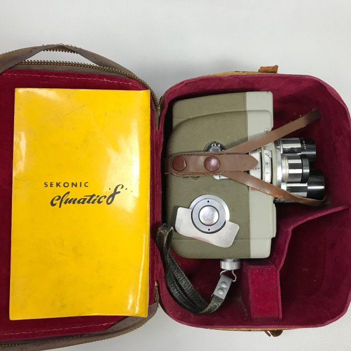 【藏舊尋寶屋】老日本 超經典3鏡頭高階8公分發條機械攝影機Sekonic Elmatic 8 底片相機 附原皮套及簡介※2505080422165-27J※ | Yahoo拍賣