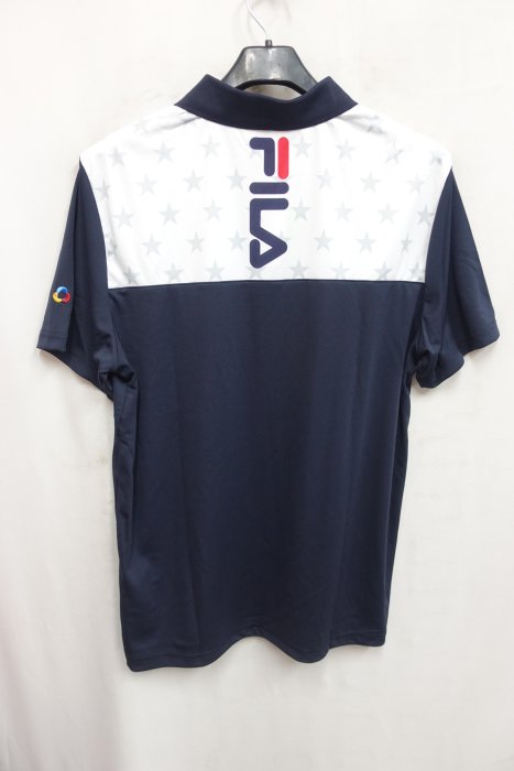 拾壹♥時尚心語♥男裝 大尺碼 全新【FILA】46肩白藍100纖維彈性短袖POLO衫~玲鳴-0606-L18 | Yahoo拍賣