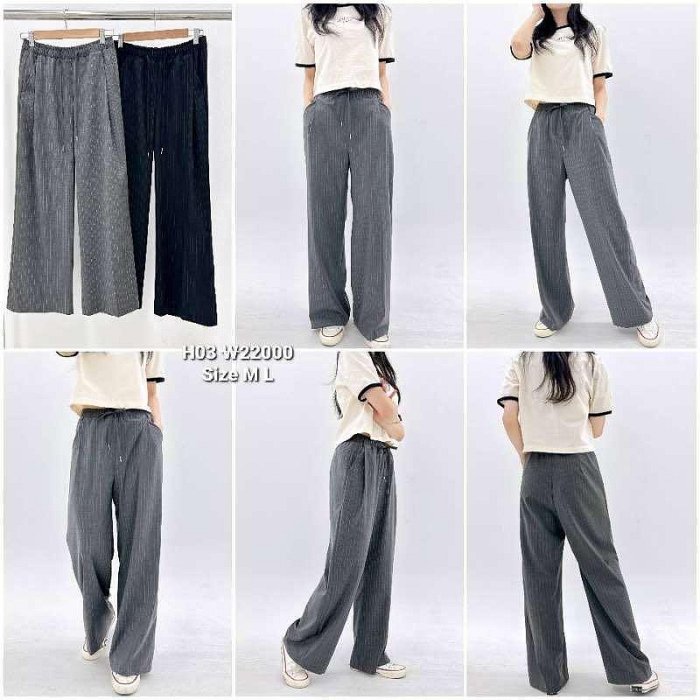 蘋果樹 韓國進口。【現貨 灰M 黑L】直條紋直筒褲【ML】 | Yahoo拍賣