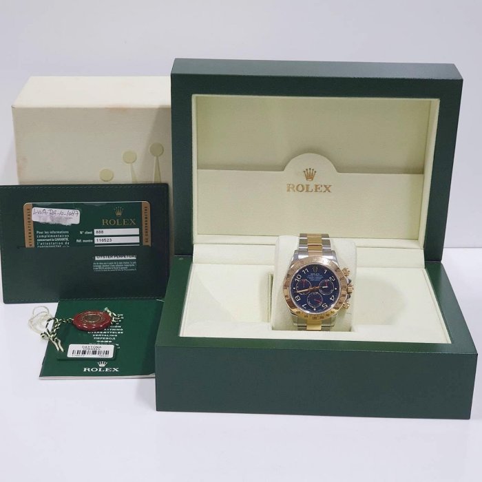 【大眾名錶】ROLEX勞力士 116523 Daytona迪通拿2010/11絕版停產 稀有藍色賽車面 大眾當舖B641 | Yahoo拍賣