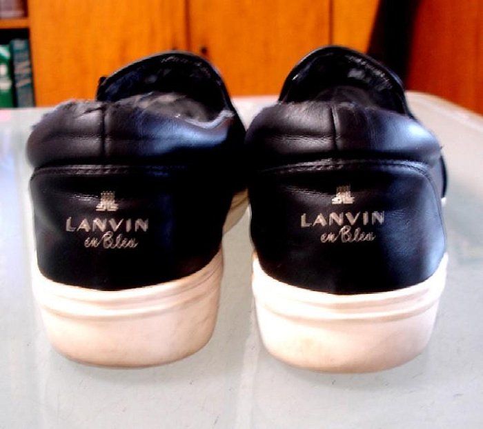法國Lanvin 女性 en bleu 車大菱格紋 油亮軟膠皮 歐款休閒平底鞋 (特價真品) 24.5 cm | Yahoo拍賣