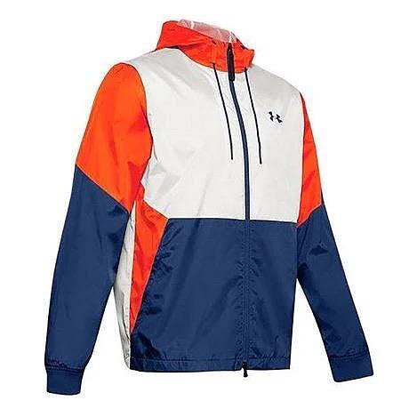 Furugi Shop Under Armour UA Training 藍橘 LOGO 尼龍 防風連帽外套 一元起標 1G588 | Yahoo拍賣