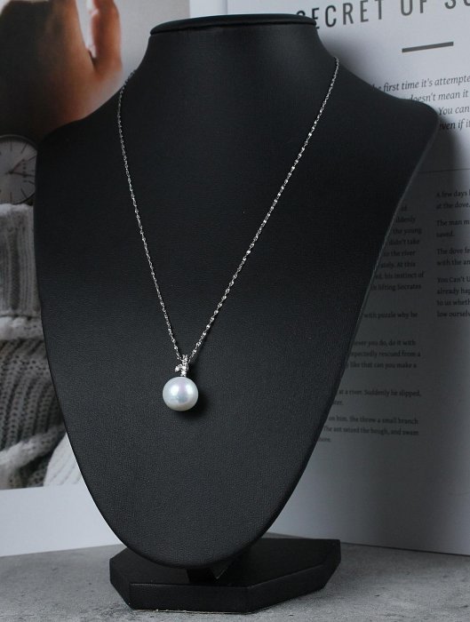 【桑園の】天然 大顆12.7mm 正圓真珠 豐潤白 s925銀 氣質單珠 珍珠項鍊 (未使用庫存) D 10117 | Yahoo拍賣