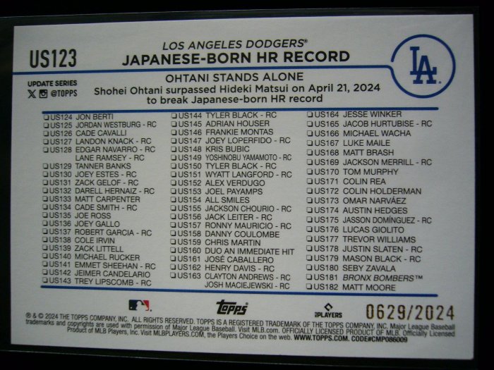 大谷翔平漂亮限量2024張金邊平行特卡2024 Topps Gold Japanese Born HR Record (Ohtani Stands Alone) | Yahoo拍賣