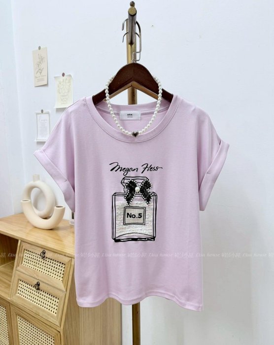 【莉莎小屋】正韓 Korea 春夏新品代購 珍珠蝴蝶結香水瓶上衣 T恤👚👖 OP0705 | Yahoo拍賣
