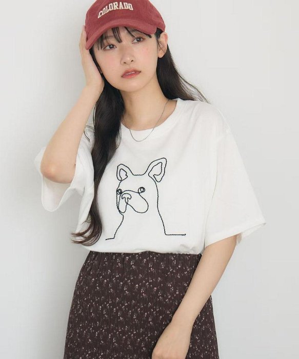 【WildLady】特 日本日系夏季復古可愛貓咪狗狗刺繡圖案圓領短袖上衣 T恤retro girl | Yahoo拍賣
