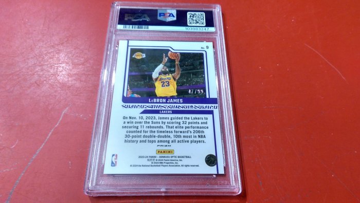J45B】23-24 Donruss Optic【LeBron James】PSA 金&紅亮 ELITE DOMINATORS鑑定卡 47/ ...
