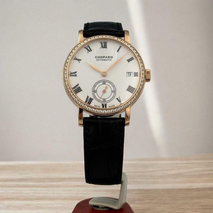 樂時計 訂價七十多萬 原裝鑽石框 蕭邦錶 經典系列 Chopard Classic Manufacture 171289-5001 玫瑰金 ...