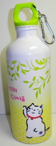 玉山銀行刷卡禮~招財納福喵喵隨身壺600ml | Yahoo拍賣