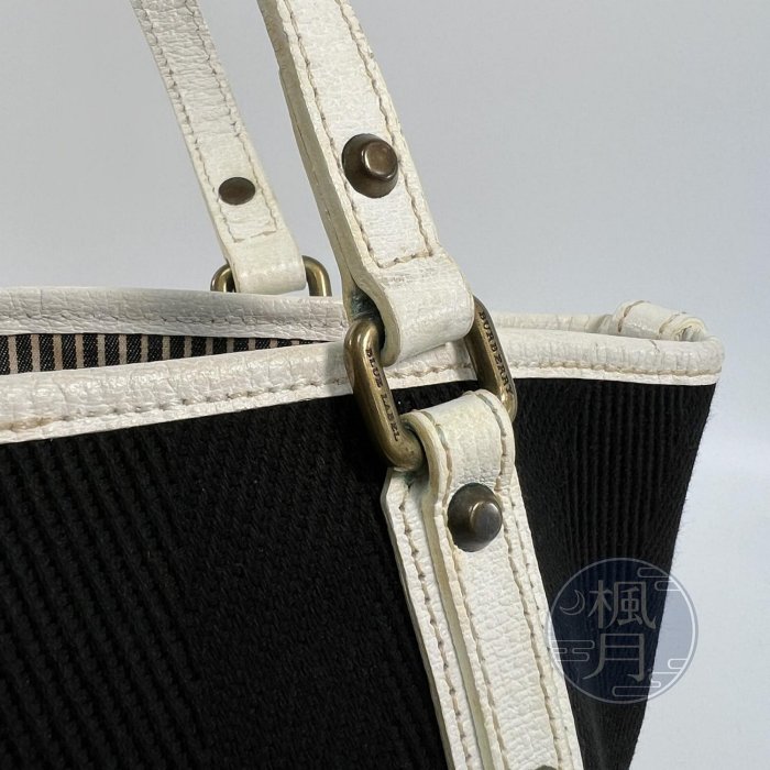 【一元起標 06/30】 BURBERRY BLUE LABE 黑 帆布 托特包 | Yahoo拍賣