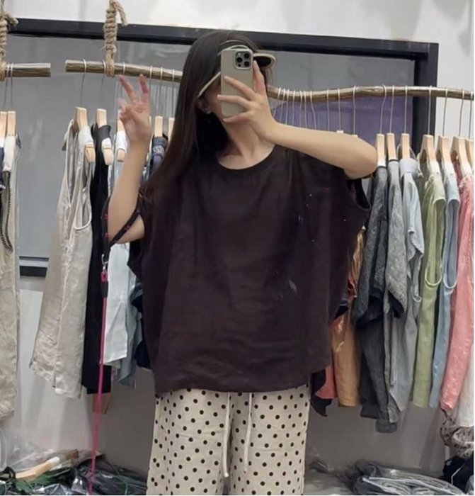 【木棉衣舖】文藝簡約圓領蝙蝠袖漢麻套頭T恤-0723 | Yahoo拍賣