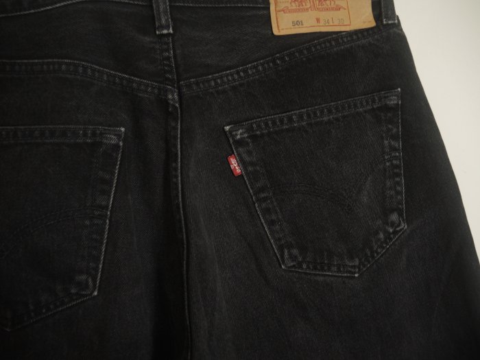 Furugi Shop 美國百年老牌 Levis 經典501 復古 黑色 鉚釘 單寧直筒牛仔褲 一元起標 1G645 | Yahoo拍賣