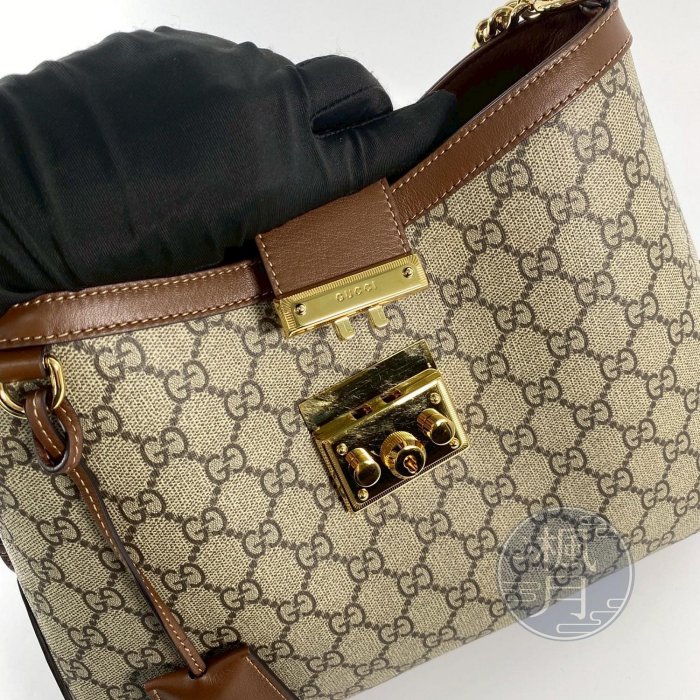 GUCCI 795113 焦糖 原花 PADLOCK GG 肩背包 | Yahoo拍賣