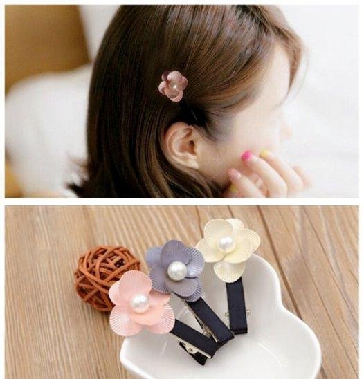 ☆Mimi飾品☆浪漫甜美＊典雅氣質立體珍珠花朵＊髮夾/邊夾/瀏海夾鴨夾＊69元 | Yahoo拍賣
