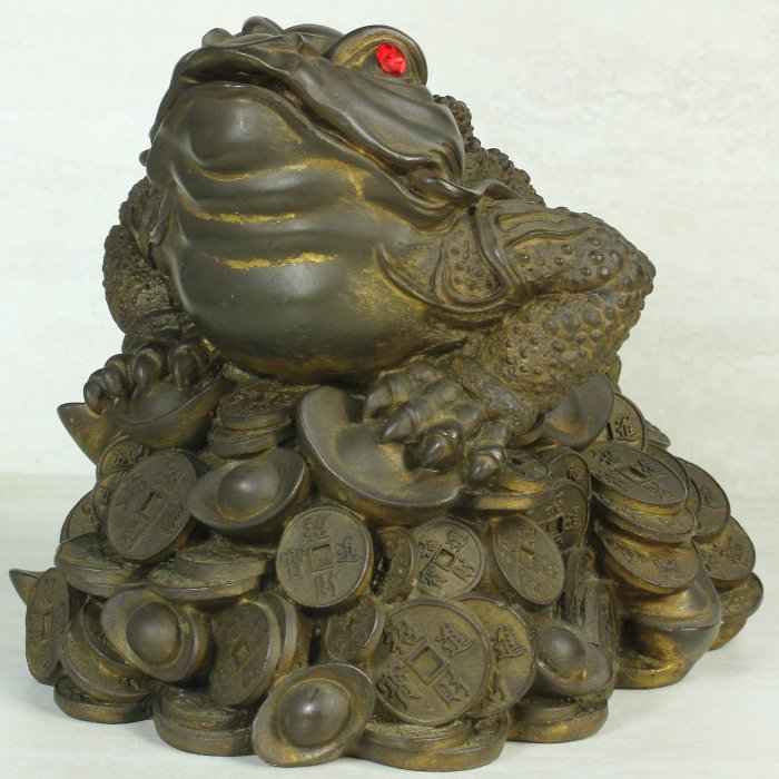 【桑園の】福氣金蟾 2kg 銅製雕件 紅眼 七星加持 蟾財進寶 財源綿綿 J 10237 | Yahoo拍賣