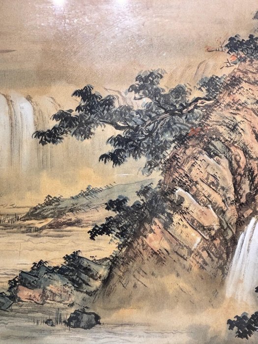 台北城_ 黃君璧 (渡海三家之一) 畫款 61x83 山水框幅【秋溪垂釣圖】水墨紙本 框TC13_ 200無底起！ | Yahoo拍賣