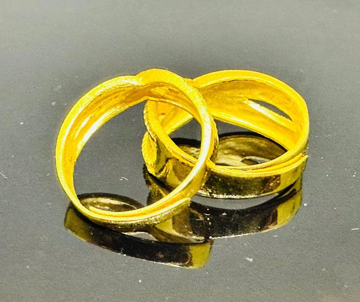 純黃金 9999 時尚男女金對戒 二件共重3.39錢重 活動戒圍 商品99新 未配戴過A7884-4 | Yahoo拍賣