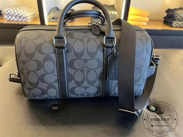 空姐代購 美國直郵 Coach CT840 GOTHAM 蔻馳新款男女通用 C字經典標誌皮革 行李袋 男士行李包 男生旅行包 單肩斜挎 手提男 ...