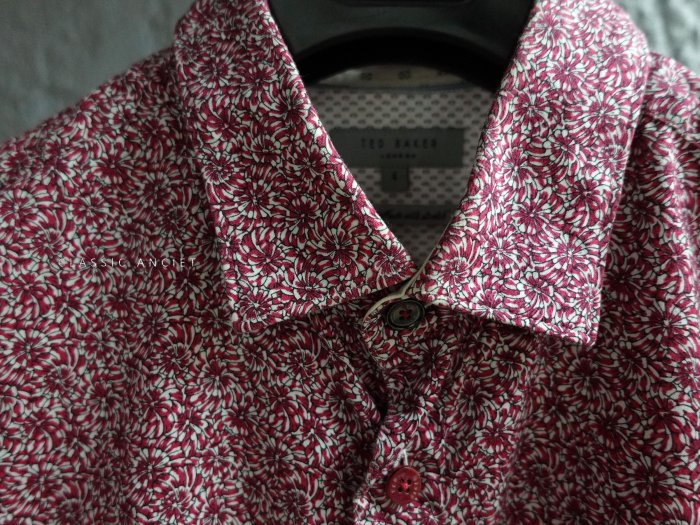 CA 英國品牌 TED BAKER 花紋 純棉 長袖襯衫 4號 一元起標無底價E532 | Yahoo拍賣