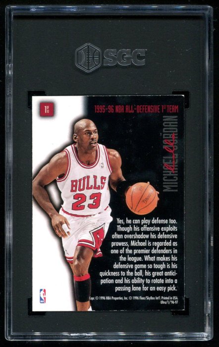 PSA BGS SGC 10 9.5 9 8 6 MICHAEL JORDAN 96 ULTRA FULL COURT 金屬錫箔粉面 年度防守 ...