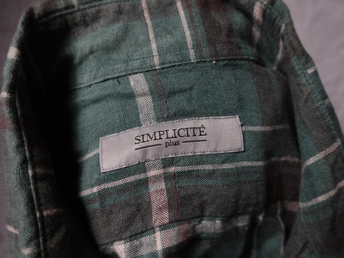 CA 日本品牌 SIMPLICITE 格紋 純亞麻 長袖襯衫 M號 一元起標無底D550 | Yahoo拍賣