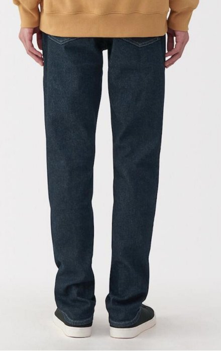 ＊一元起標無底價＊全新專櫃真品MUJI 2025年無印良品夏季當季款型男時尚有機棉時尚彈性古著丹寧水洗暗藍色Slim-Fit合身牛仔褲/W33 | Yahoo拍賣