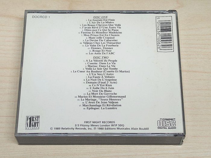 【駱克二手古典CD】LES MISERABLES THE ORIGINAL FRENCH CONCEPT ALBUM 厚盒2CD 側標黃斑 ...