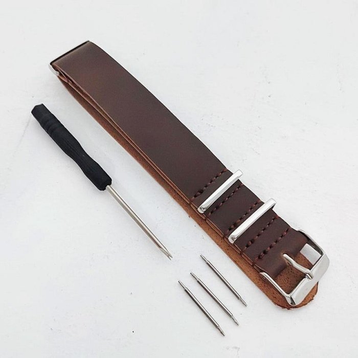 【timekeeper】 全新20mm復古/古著PU皮革錶帶(咖啡色) | Yahoo拍賣