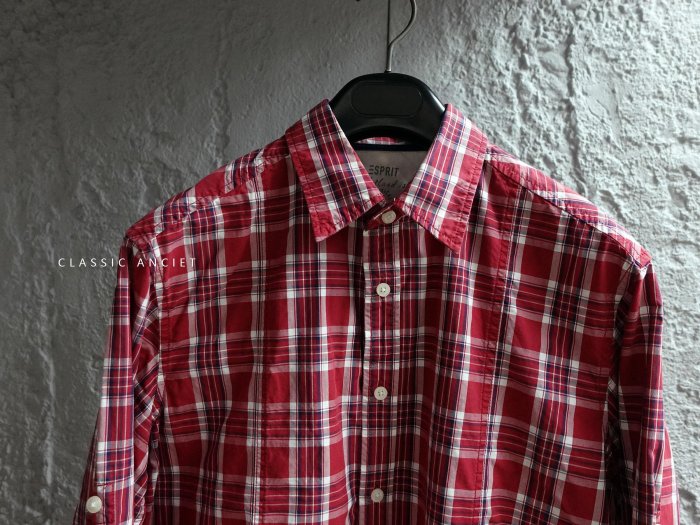CA 專櫃品牌 ESPRIT 格紋 純棉 長袖襯衫 M號 一元起標無底價E182 | Yahoo拍賣