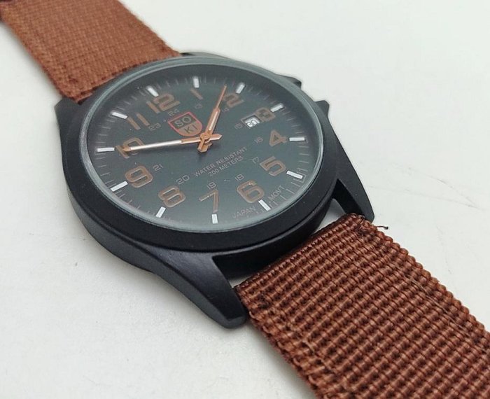 【timekeeper】 全新軍事風Soki霧黑大錶徑日期顯示石英錶(黑面) | Yahoo拍賣