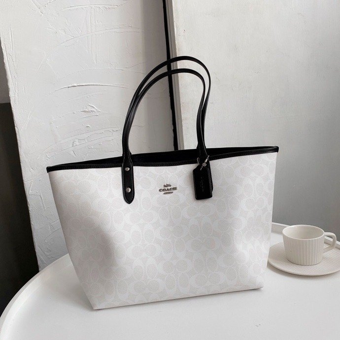 NaNa代購 COACH 91381 托特包 可放A4 單肩包 容量大 雙面使用 經典款式 附購證 買即送禮 | Yahoo拍賣