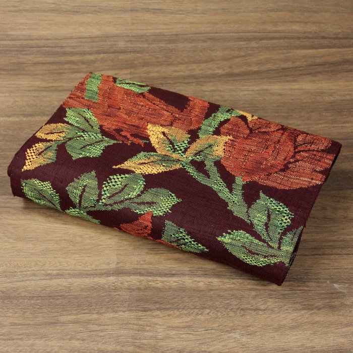 【桑園の】日本 高級布料356公分 棕色刺繡花鳥紋 名古屋帶 腰封 和服腰帶 茶席 K 5032 | Yahoo拍賣